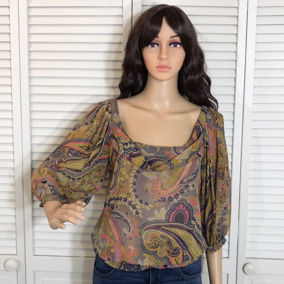 Ted Baker | Tops | Ted Baker Sheer Paisley And Floral Blouse Size 4 ...
